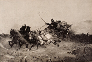 Na stepie wg obrazu Józefa Brandta. Wycinek z Tygodnika Ilustrowanego ...