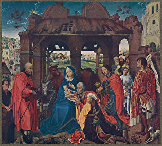 Rogier van der WEYDEN (1399-1464) Die Anbetung der drei Konige) (Pokłon Trzech Króli) Karta nr ...
