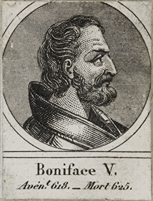 Bonifacy V (wybrany papieżem w 618 r., zmarły w 625 r.) papież ...