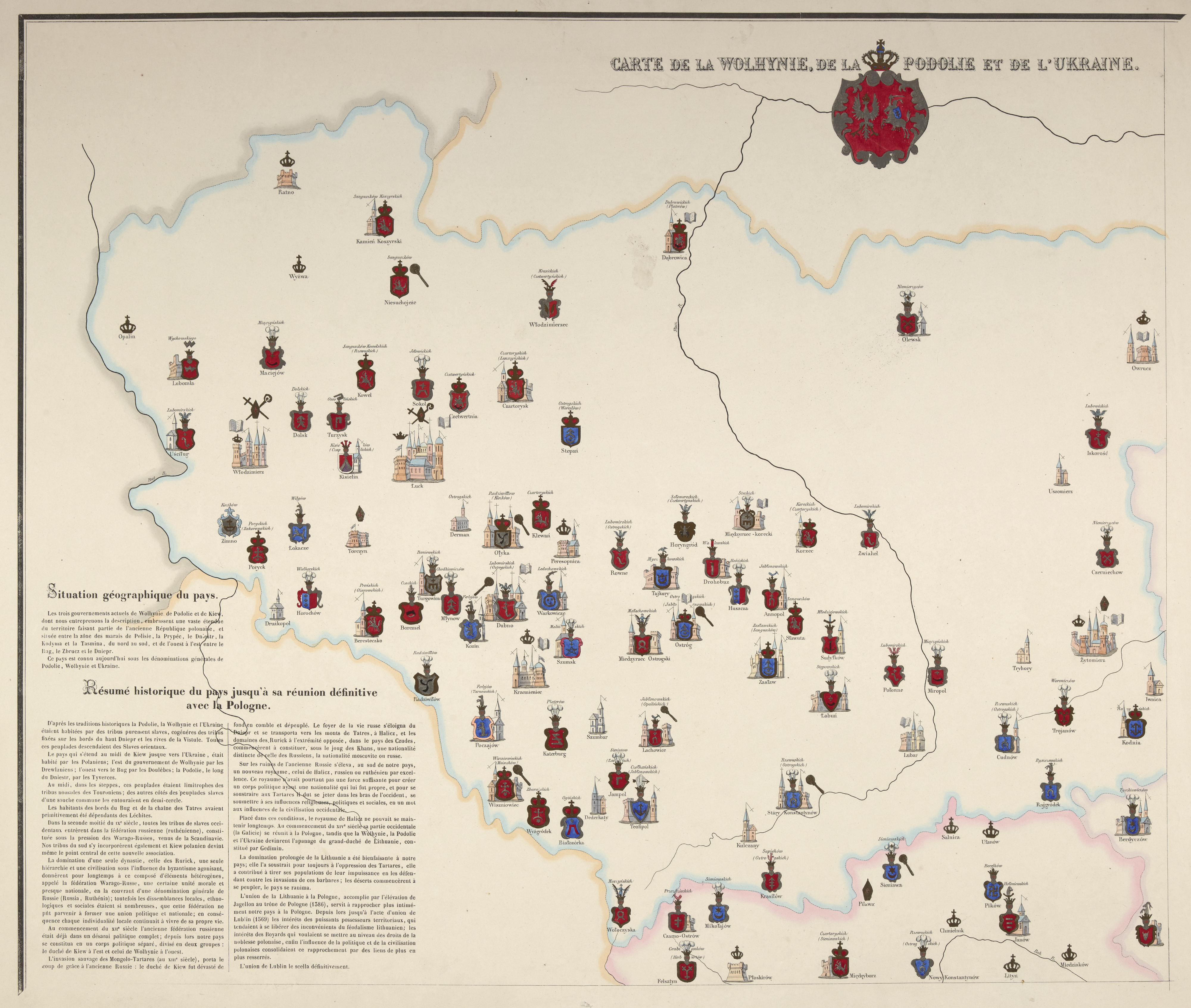 Carte de la Wolhynie, de la Podolie et de l' Ukraine (część mapy ...