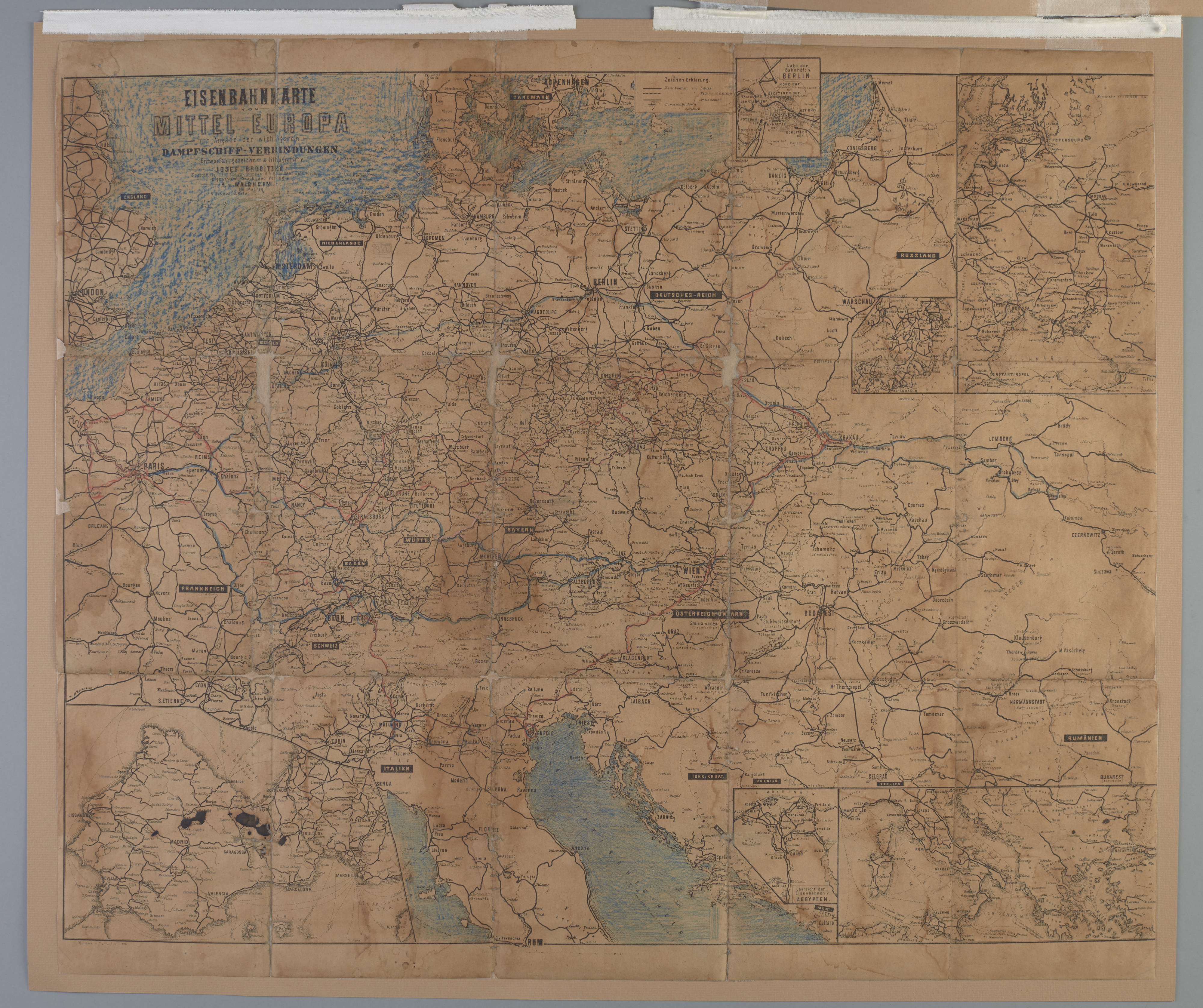 Mapa kolejowa Europy Środkowej i Monarchii Austro-Węgierskiej ...