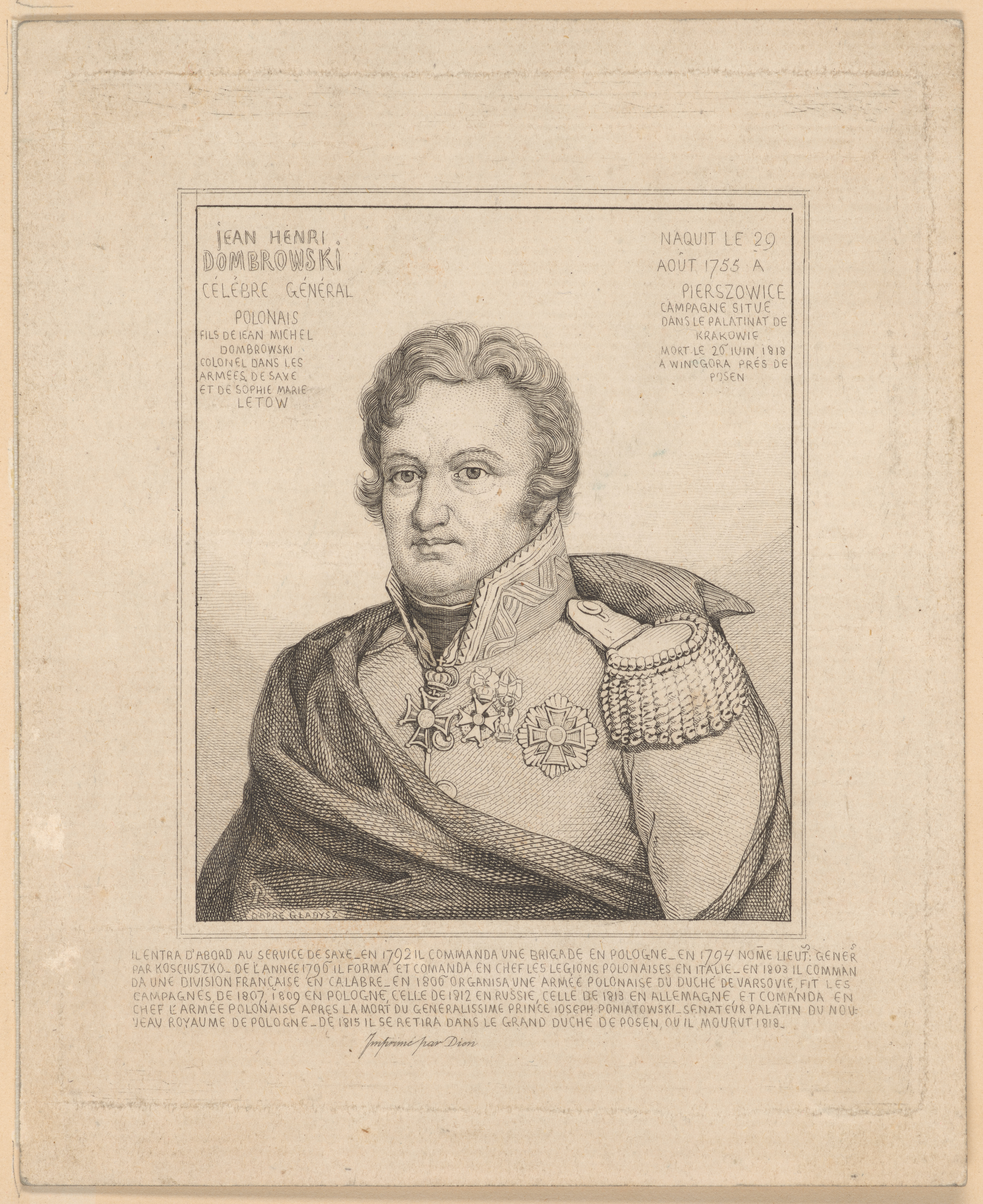 Jean Henri Dombrowski célébre general. Z: Oleszczyński A., Variétés ...